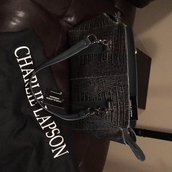 Charlie Lapson | Bags | Charlie Lapson Grey Leather Shoulder Bag | Poshmark